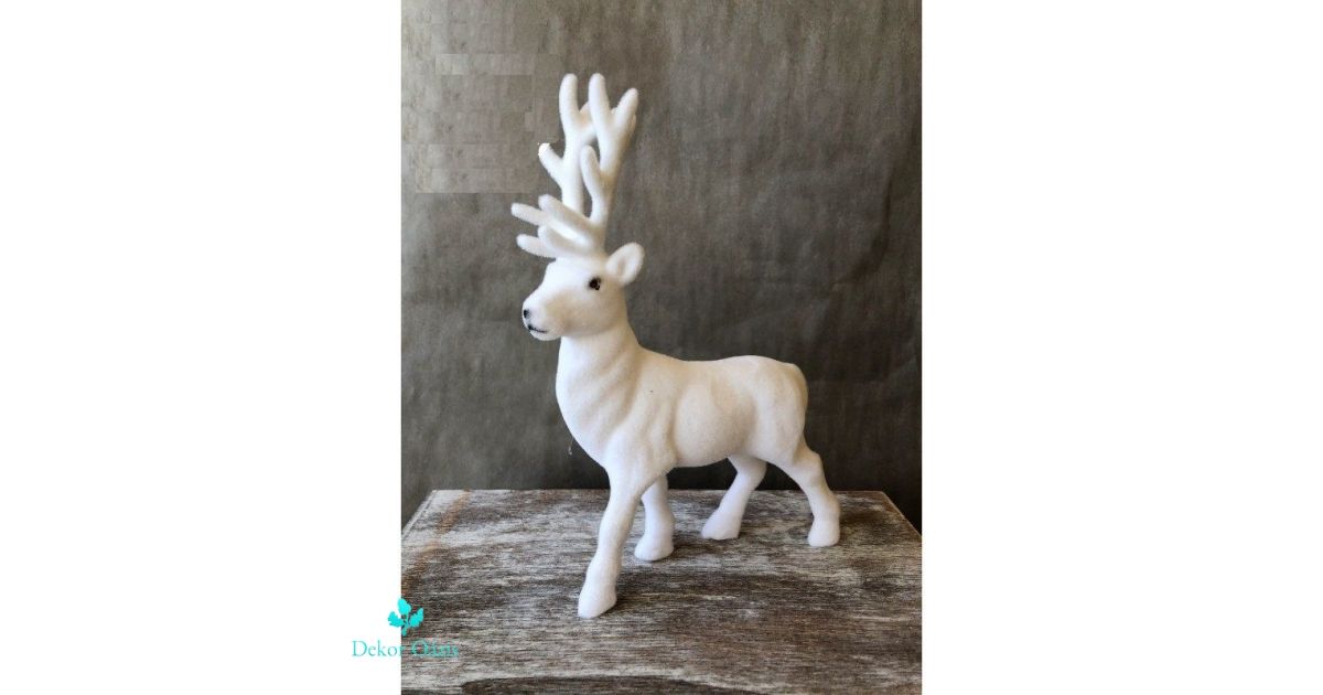 Szarvas fehér 22cm dekoráció virágkötészeti alapanyag, dekor, anyag ...